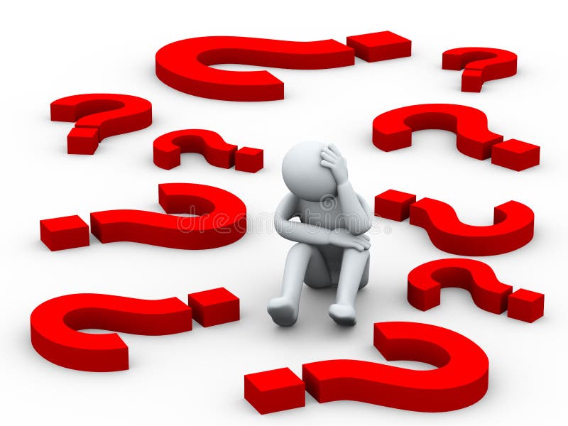 Personne Confuse En 3D Entre Des Symboles De Point D'interrogation ...