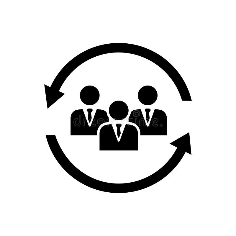 Personnel Change Line Vector Icon. People Round Cycle Sign Illustration ... Personnel Change Line Vector Icon. People Round Cycle Sign Illustration ...