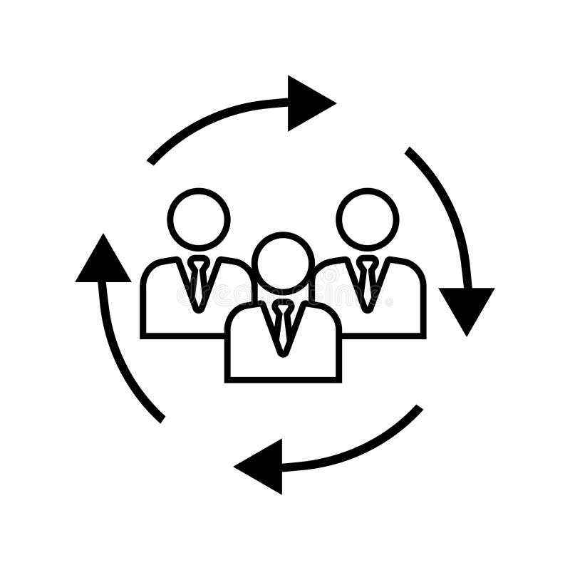 Personnel Change Line Vector Icon. People Round Cycle Sign Illustration ... Personnel Change Line Vector Icon. People Round Cycle Sign Illustration ...
