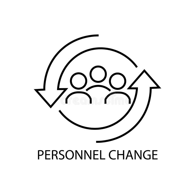 Personnel Change Concept Black Icon Design. People Staff and Arrows ...