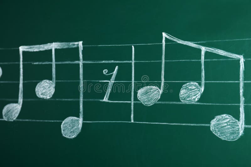 Échelle De Musique Avec La Clef Triple Et Les Notes Sur Le Tableau ...