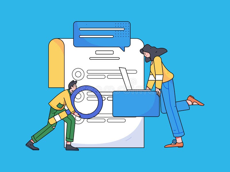 Personnel Doing Job Interview Flat Concept Operation Hand Drawn ...