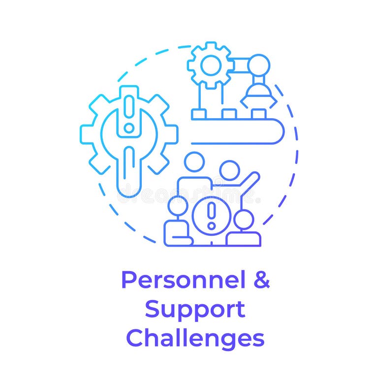 Personnel and Support Challenges Blue Gradient Concept Icon Stock ...
