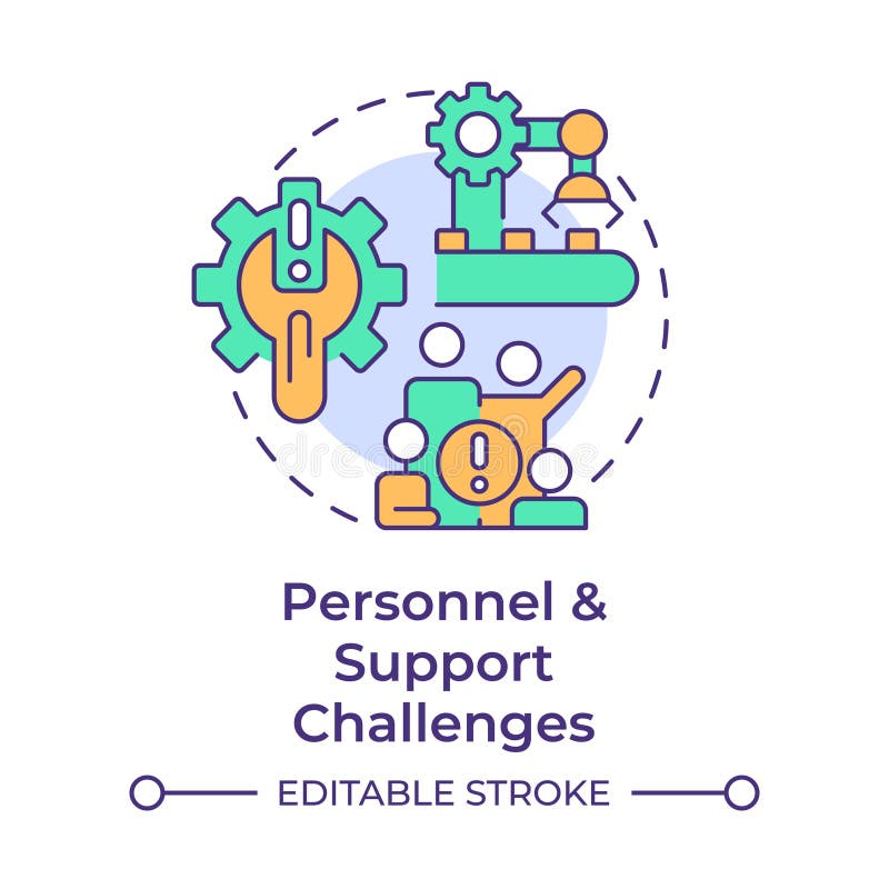 Personnel and Support Challenges Multi Color Concept Icon Stock Vector ...