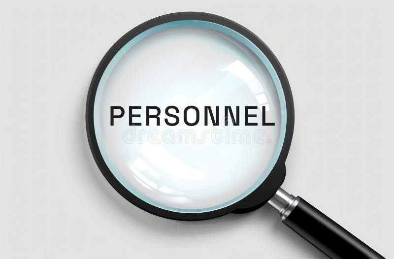 PERSONNEL Text Words Phrase through a Magnifying Glass Stock ...