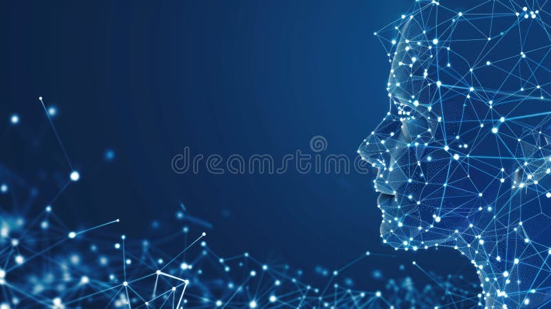 A Persons Face is Shown with a Network of Dots in the Background ...