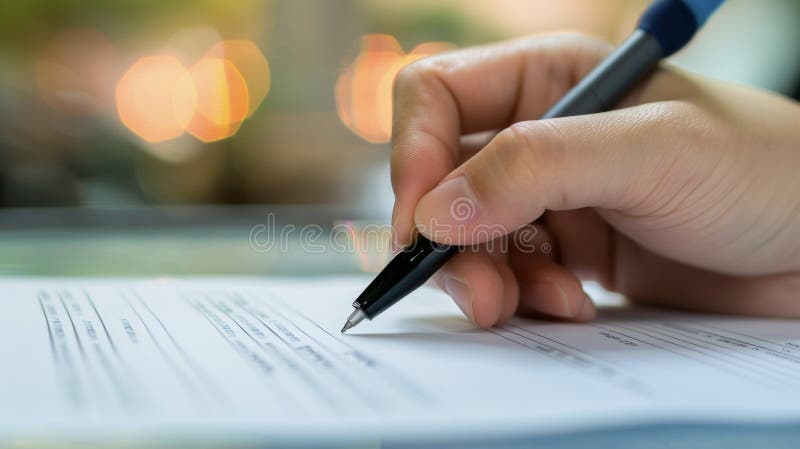 A Persons Hand Holding a Pen Filling Out a Form with Medical ...