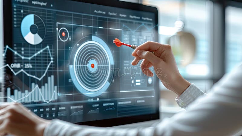 A Persons Hand Holds a Dart in Front of a Computer Screen Displaying ...