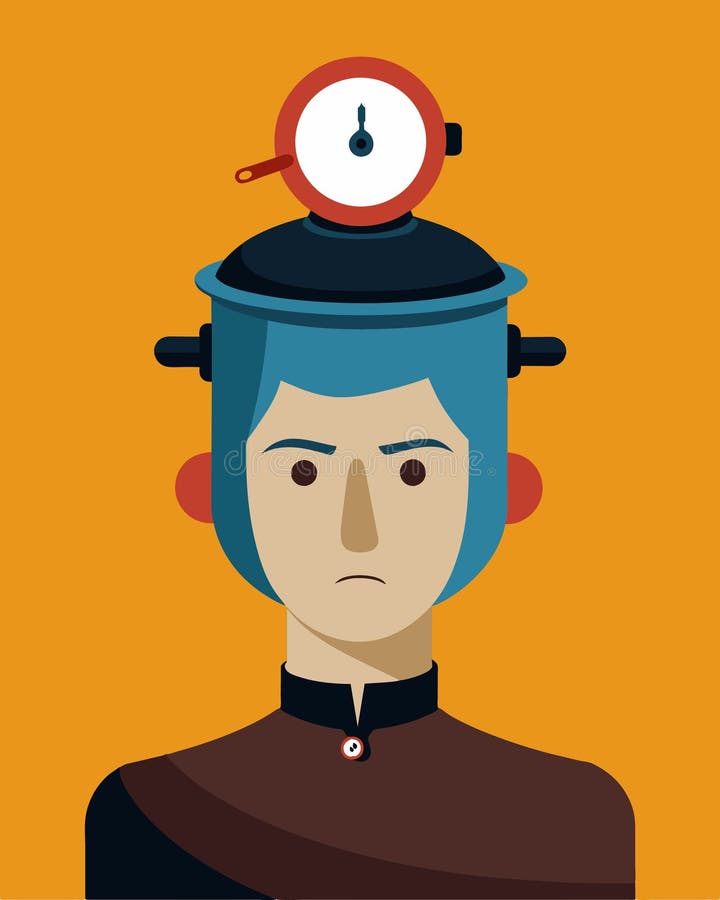 The Persons Head is a Pressure Cooker with the Dial Turned Up To Its ...