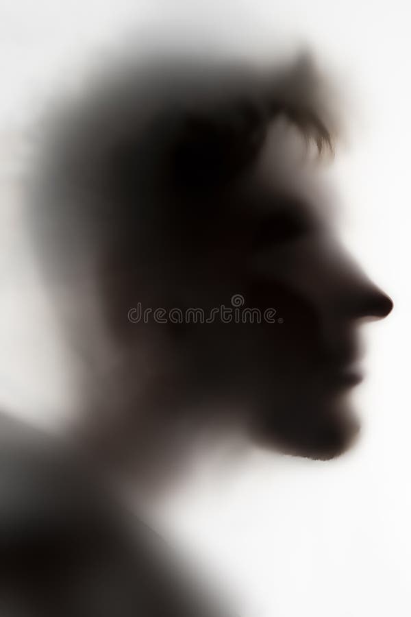 Persons Head Shadow on a White Glass or Surface,terrible Ghost in a ...
