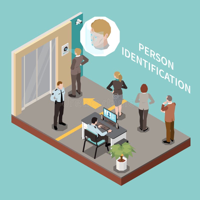 Persons Identification Isometric Composition Stock Vector ...