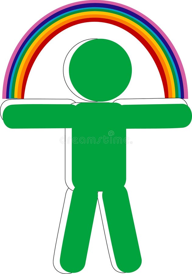 Persons with rainbow stock vector. Illustration of green - 8237640