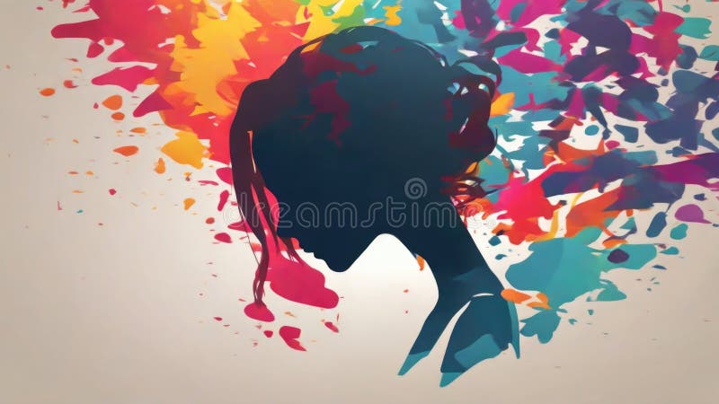 A Persons Silhouette is Filled with Negative Thoughts and Selfdoubt ...