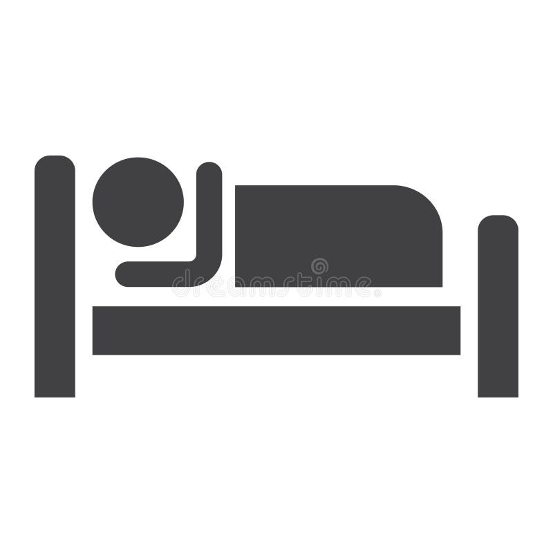 Persoon in Bed En Hotel Stevig Pictogram Vector Illustratie ...