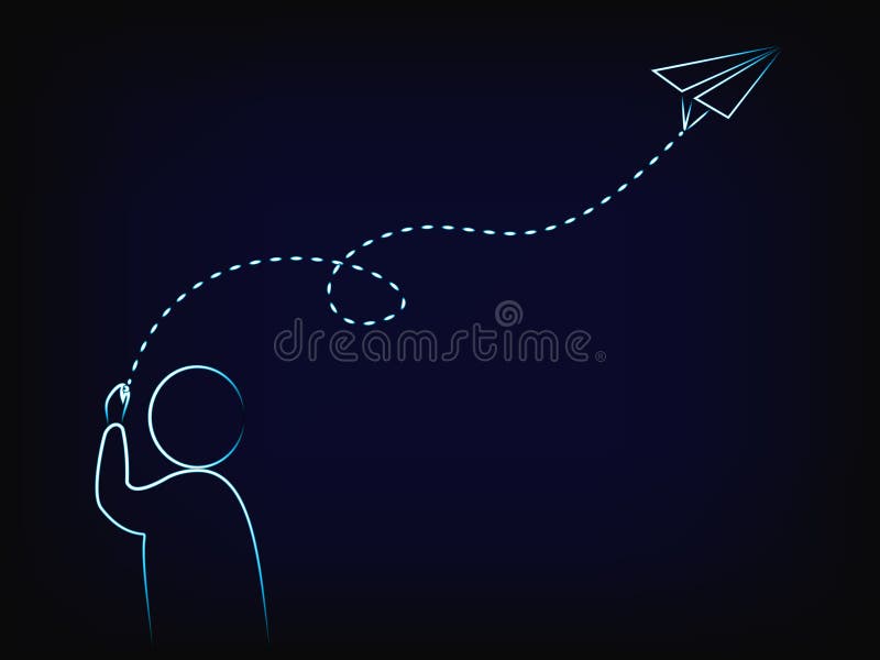 Persoon Met Een Document Vliegtuig Als Vlieger Vector Illustratie ...