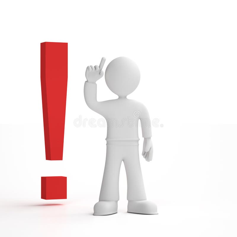 Persoon Met Een Uitroepteken Stock Illustratie - Illustration of zaken ...