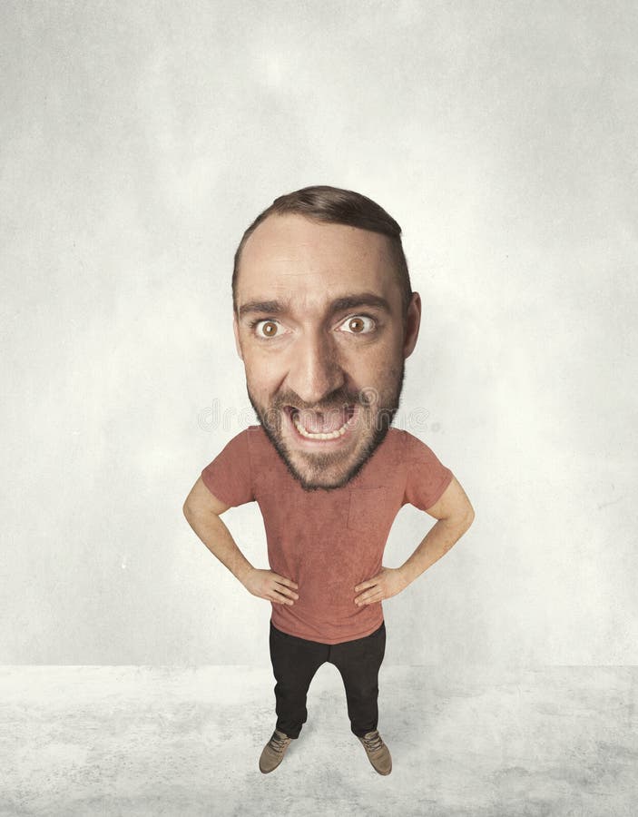 Persoon met groot hoofd stock foto. Image of vinger, opgewekt - 74910440