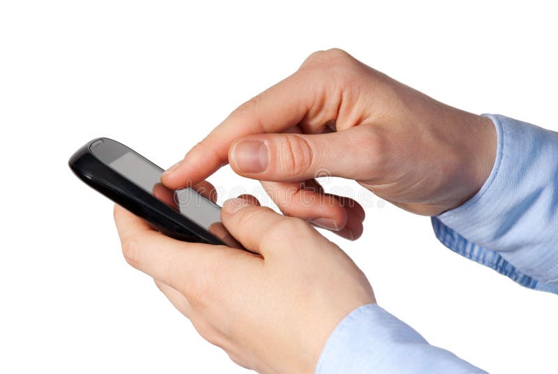 Persoon Met Mobiele Telefoon Stock Afbeelding - Image of digitaal ...