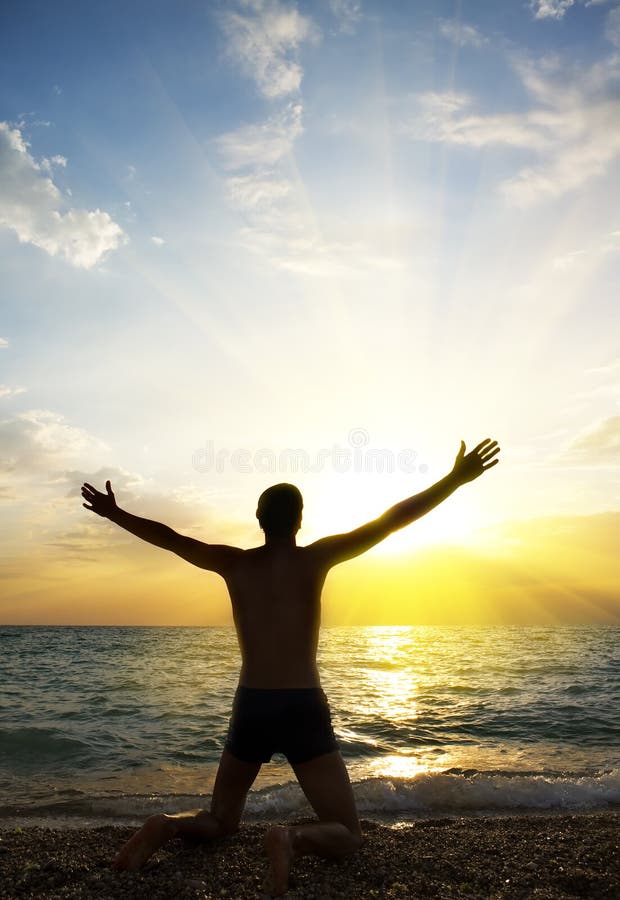 Persoon in Verering En Gebed Aan God Stock Foto - Image of mens ...