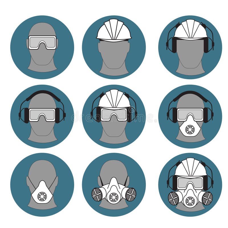 Vastgestelde Pictogrammen Van Persoonlijk Beschermingsmiddel Vector ...