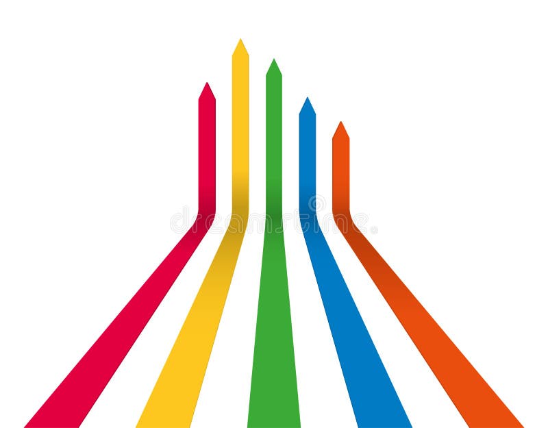 Perspectief omhoog pijlen vector illustratie. Illustration of ...