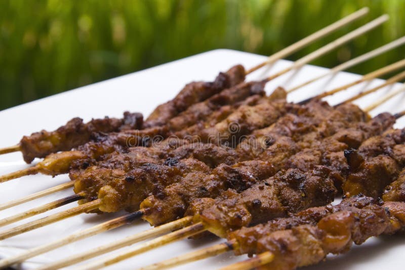 Perspectiva Satay Do Skewer Da Galinha Foto de Stock - Imagem de ...