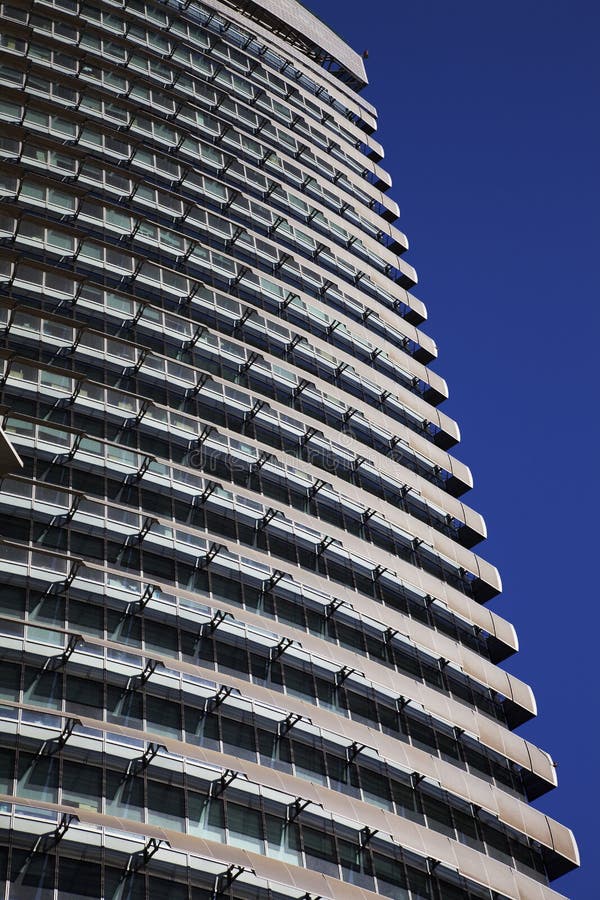 Perspective Angle View of Modern Building Sk Stock Image - Image of ...