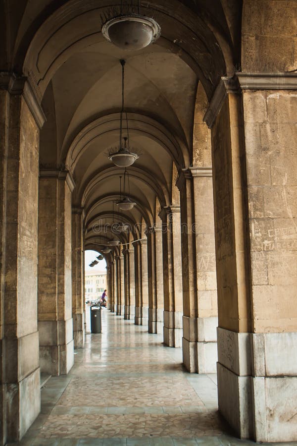 The Perspective of the Arched Gallery. Stock Photo - Image of historic ...