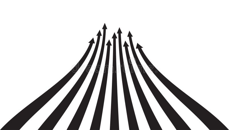 Perspective Arrows on White Background. Growth Concept Stock Vector ...