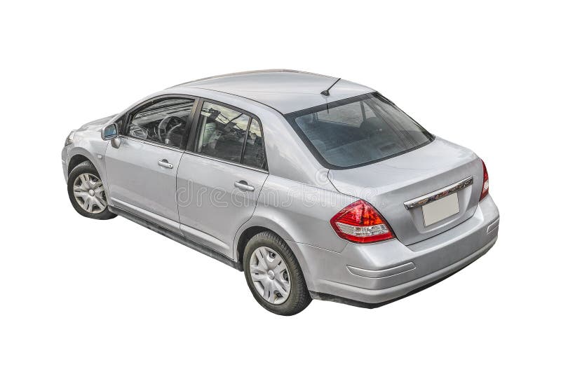 Perspective Back View Modern Car Isolated Stock Photo - Image of ...