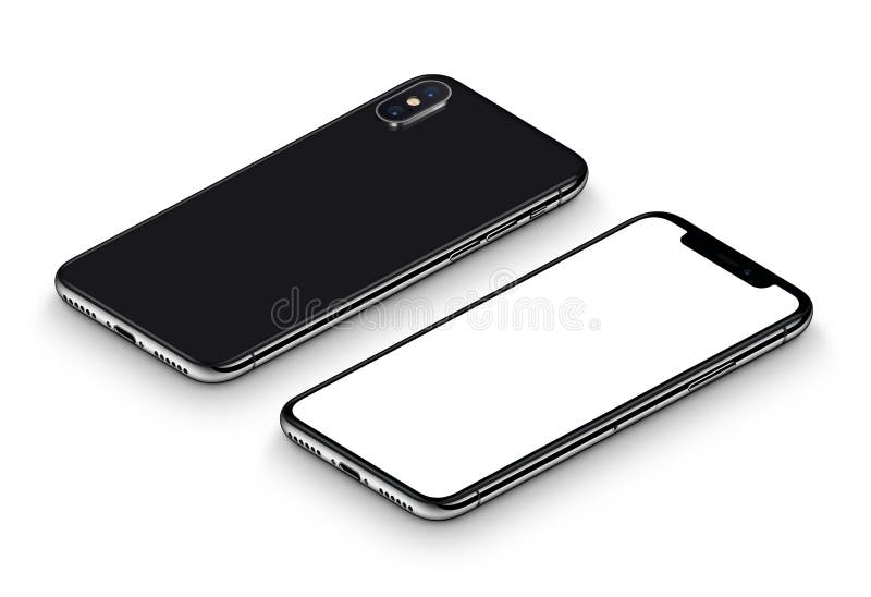 New Black Smartphone Similar To IPhone X Mockup Front and Back Sides ...