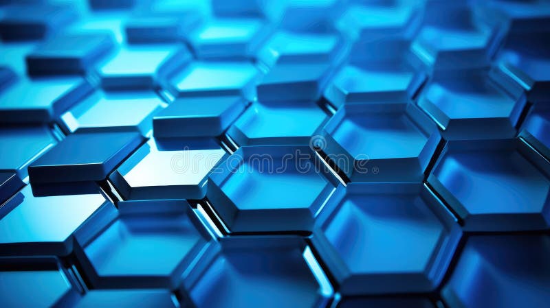 Perspective Blue Honeycomb Background Stock Illustration - Illustration ...