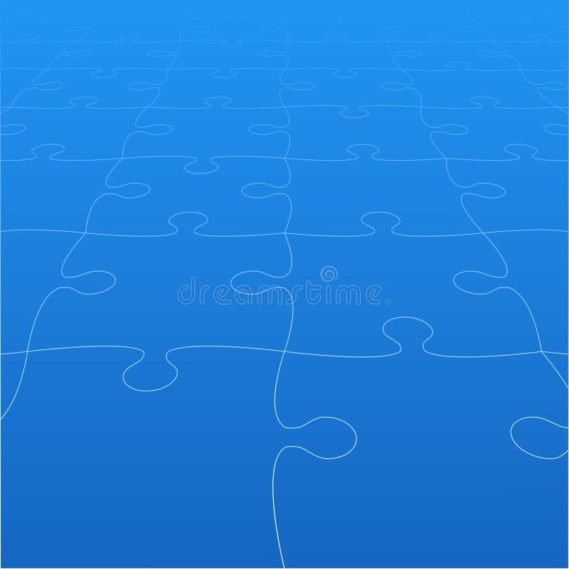 Perspective Blue Puzzles Pieces - Vector Jigsaw Stock Vector ...