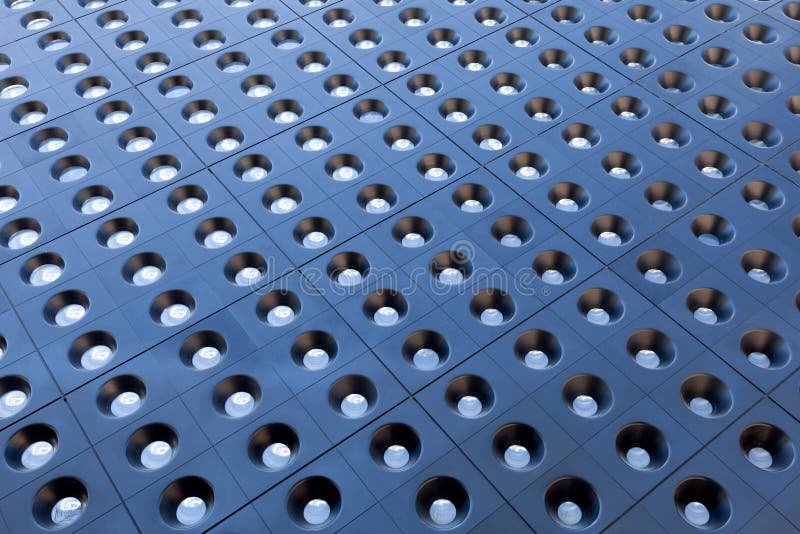 Perspective of Blue Tiles with Glass Portholes Stock Image - Image of ...