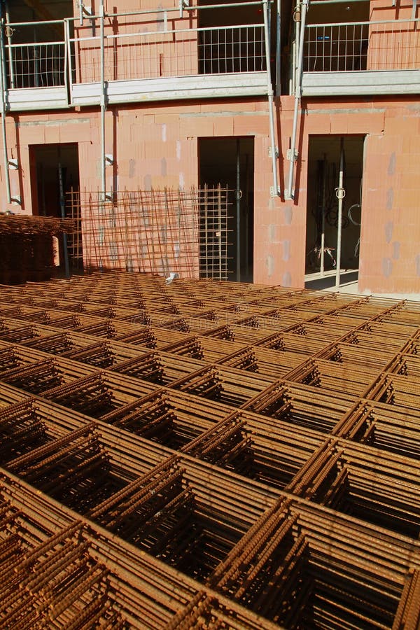 Perspective of a Brick Building Construction Site Stock Photo - Image ...