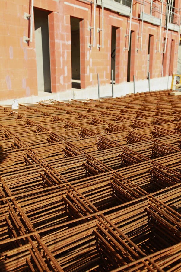 Perspective of a Brick Building Construction Site Stock Image - Image ...