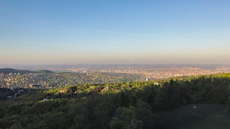 Perspective of Budapest from Normafa Hill Stock Photo - Image of ...