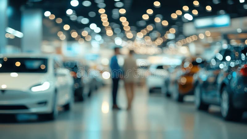 Perspective of Cars in Bright Showroom with Sleek Design Stock Image ...