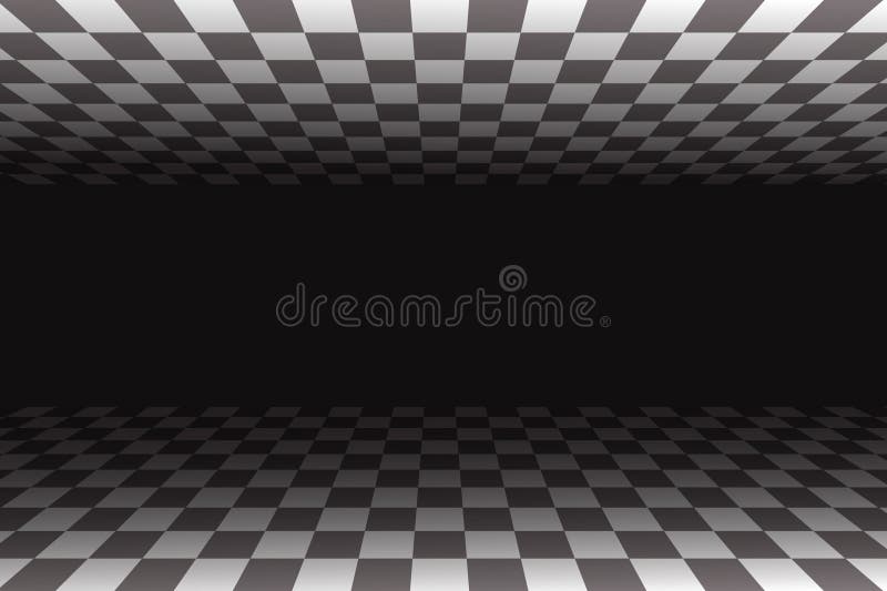 Perspective Chess Floor. White and Black Checkered Pattern Room. 3D ...