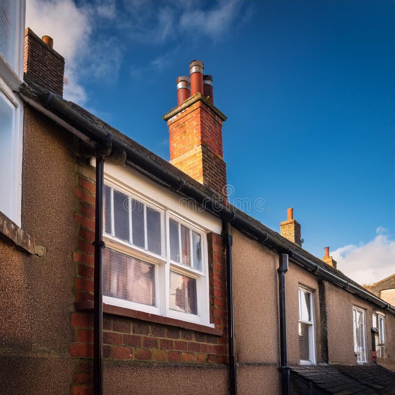 Perspective of Chimneys in a British Town, AI Generated Stock ...