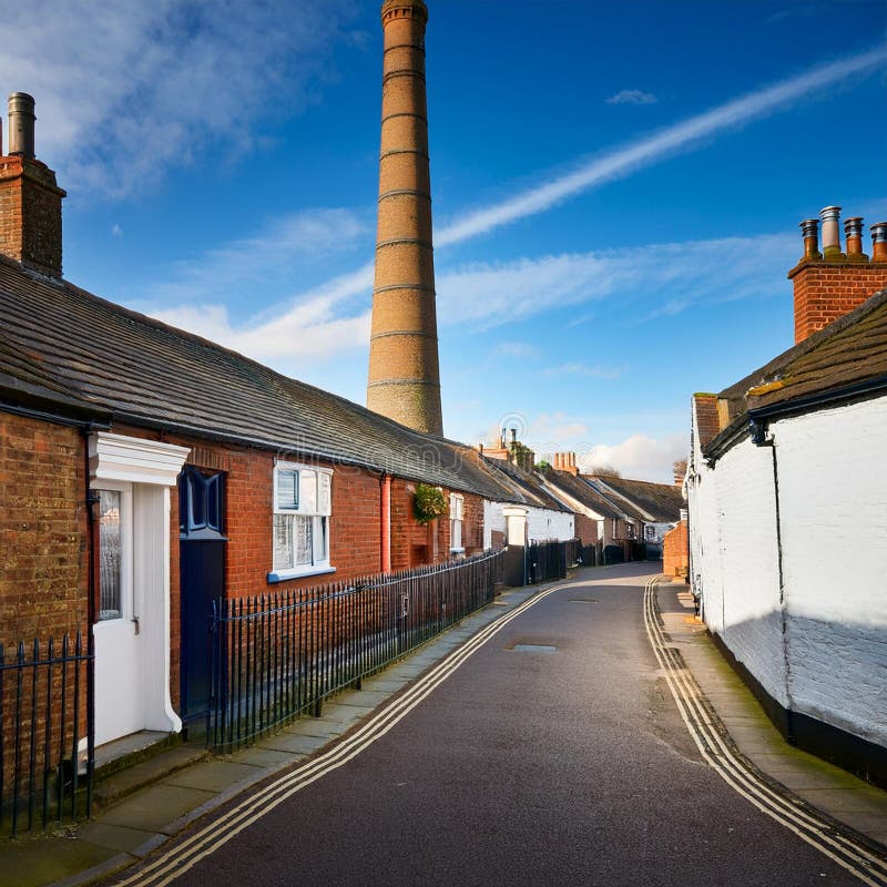 Perspective of Chimneys in a British Town, AI Generated Stock ...