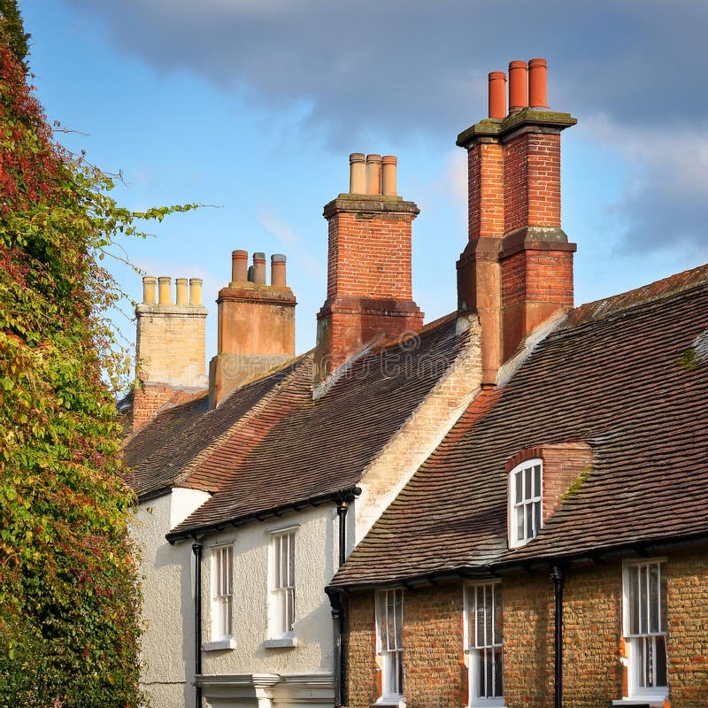 Perspective of Chimneys in a British Town, AI Generated Stock ...