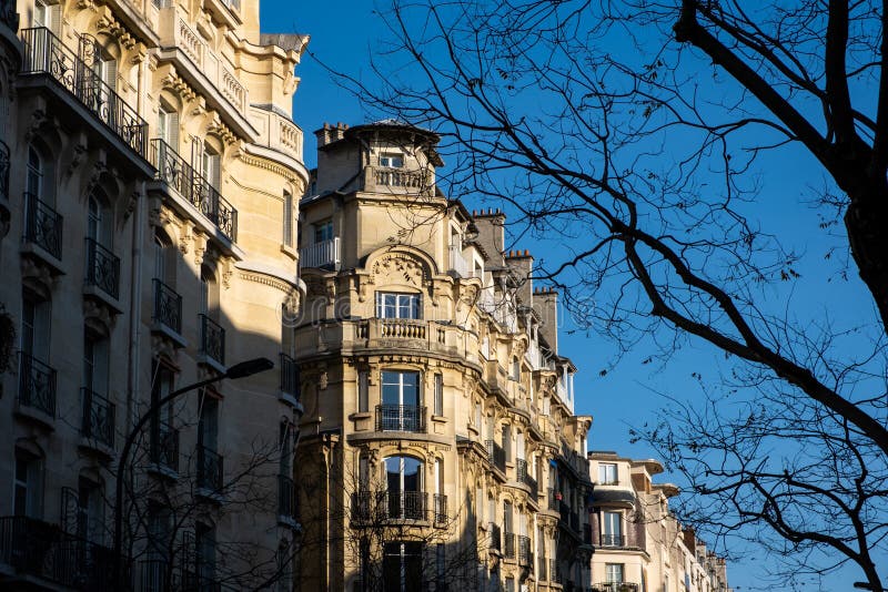 A Perspective of Classical Facade in Paris Stock Photo - Image of paris ...