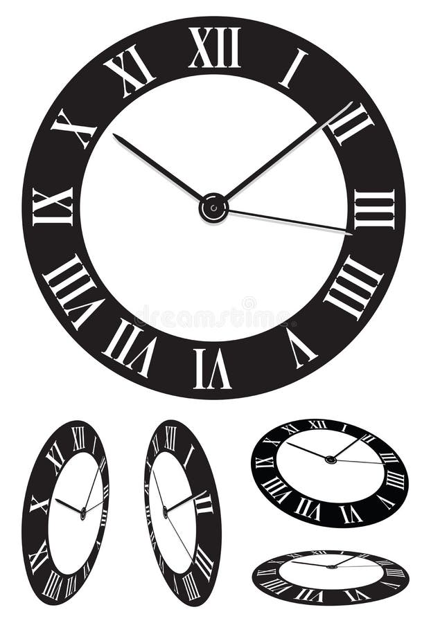 Perspective clock stock vector. Illustration of grey - 13258334