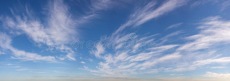 Perspective Clouds Above Horizon Panorama Format, Stock Image - Image ...