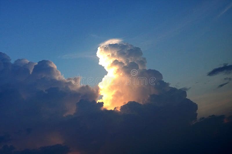 The Perspective of Clouds in the Blue Sky Stock Photo - Image of ...