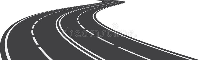 Perspective of curved road stock vector. Illustration of single - 57476895