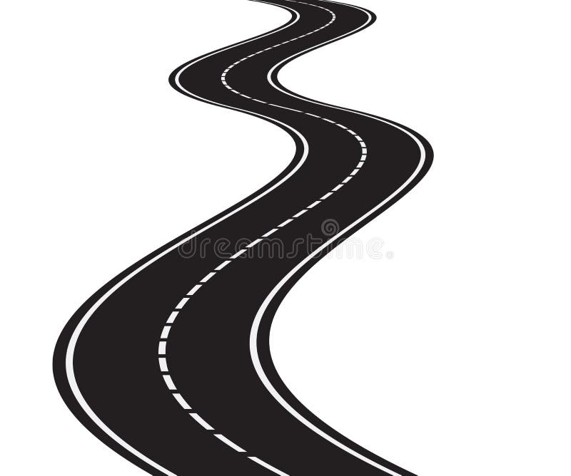 Perspective of curved road stock vector. Illustration of success - 58110523