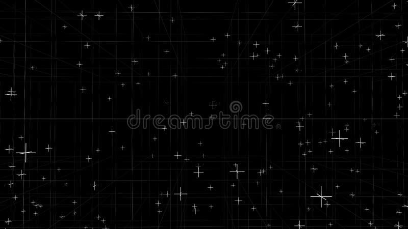 Perspective 3D Grid on Black Background Stock Illustration ...