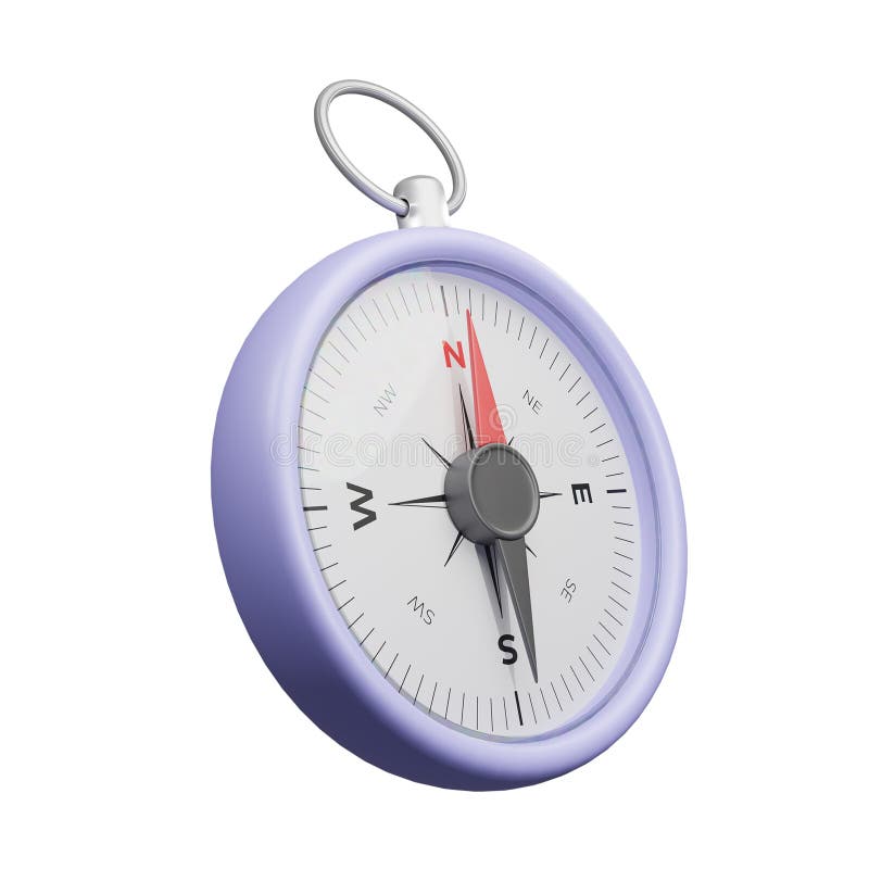 Perspective 3d Render Purple Compass Illustration Stock Illustration ...